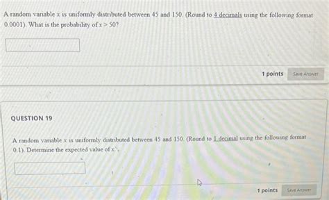 Solved A Random Variable X Is Uniformly Distributed Between