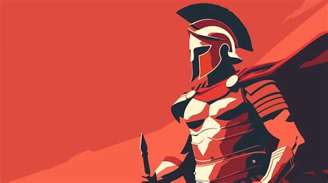 스 플래트 터 일러스트레이션 을 가진 스파르타 전사 프리미엄 Ai 생성 벡터