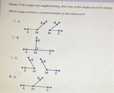 Solved Prove If Two Angles Are Supplementary Then One Of Geometry