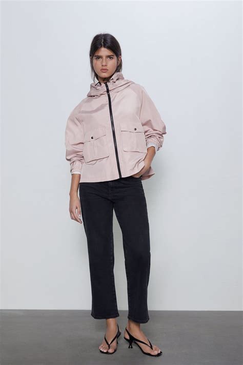 Zara ΓΥΝΑΙΚΕΙΑ ΜΠΟΥΦΑΝ ΑΠΟ ΥΔΡΟΦΟΒΟ ΥΦΑΣΜΑ High Collar Jacket Long