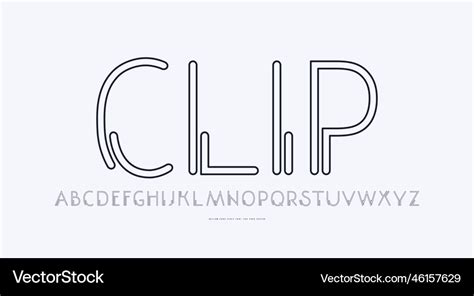 Decorative Hollow Sans Serif Font Royalty Free Vector Image