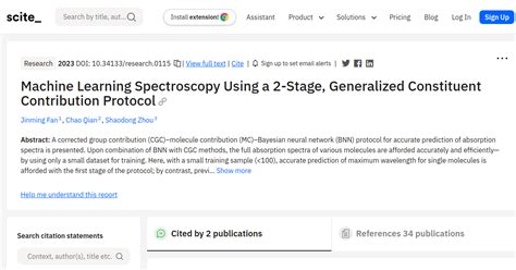 Machine Learning Spectroscopy Using A 2 Stage Generalized Constituent
