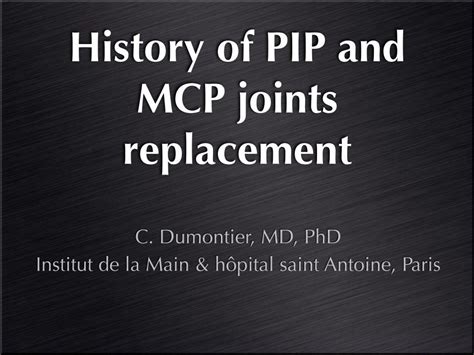 Pdf History Of Pip And Mcp Joints Replacement · History Of Pip And