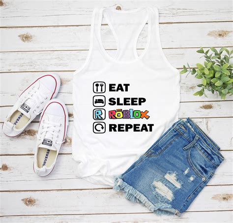 Eat Sleep Roblox Repeat Shirt Roblox Pieces Shirt Roblox Etsy
