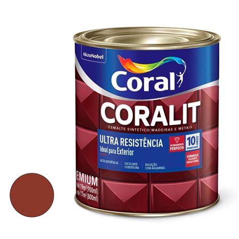 Tinta Esmalte Sintético Alto Brilho Coralit Ultra Resistência 900ML