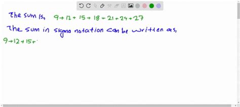 SOLVED Write Each Of The Sums In Sigma Notation Identify M N And Ak In Each Problem