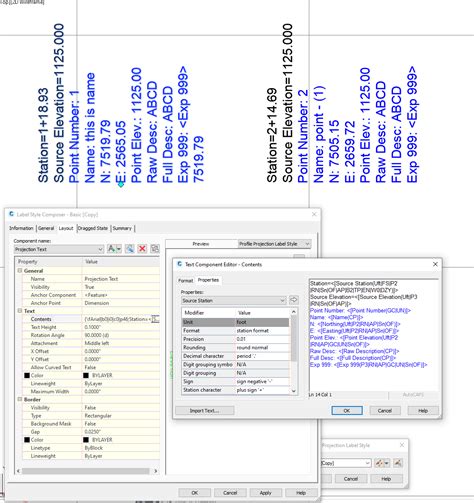 Profile Projection Label Styles Adding Elements Autodesk Community