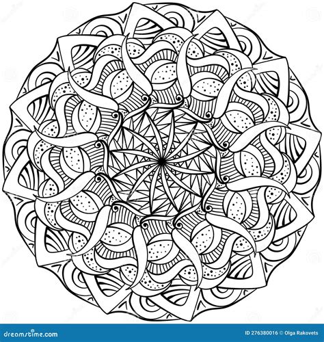 Meditative Mandala In The Shape Of A Symmetrical Flower Coloring Page