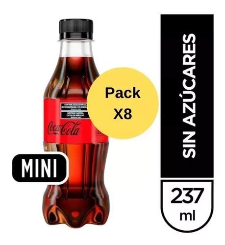 Coca Cola Botella 237 Zero Pack X8 Gaseosa Zetta Bebidas