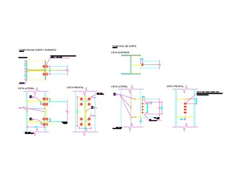 Detalle De Conexiones De Perfileria En Autocad Cad 1204 Kb Bibliocad
