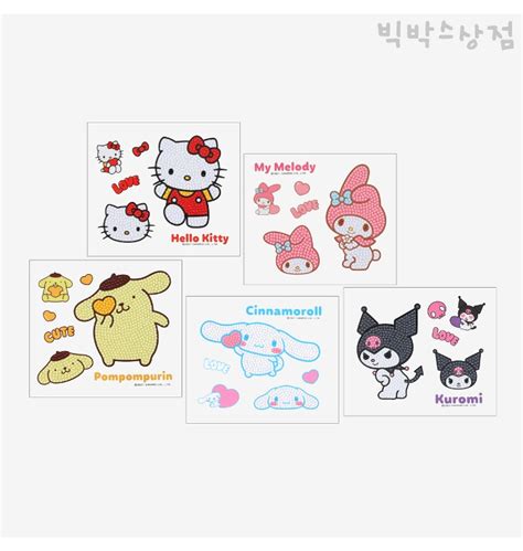 산리오캐릭터 보석퍼즐스티커 민들기 5종 1세트 Diy 보석십자수 쥬얼리퍼즐 어린이보석퍼즐 방과후 단체 티몬