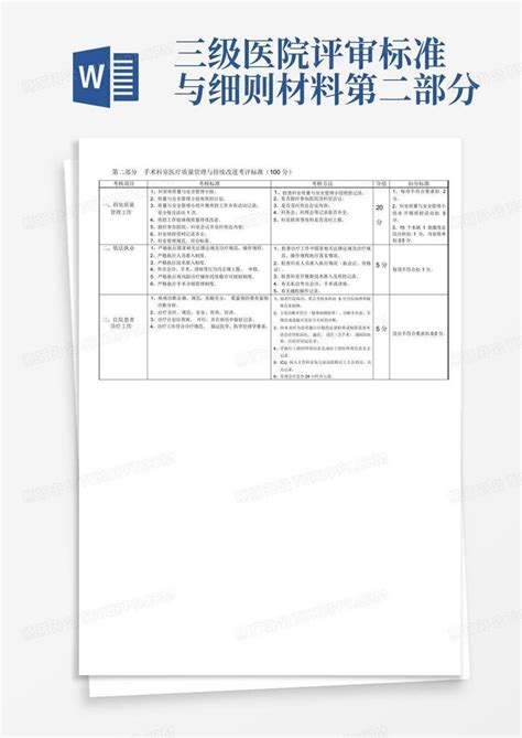 三级医院评审标准与细则材料第二部分word模板下载编号lawdenzb熊猫办公