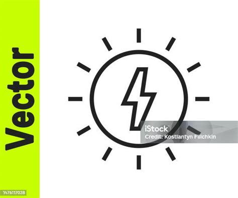 Ligne Noire Icône Du Panneau Dénergie Solaire Isolée Sur Fond Blanc