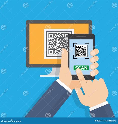 Mobile App For Scanning QR Code Stock Vector Illustration Of Hold Mobile