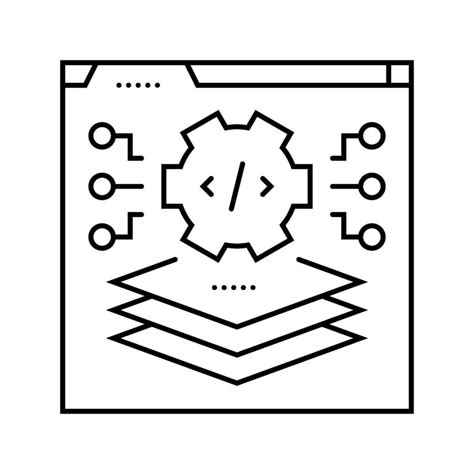 Full Stack Development Software Line Icon Vector Illustration 35268777