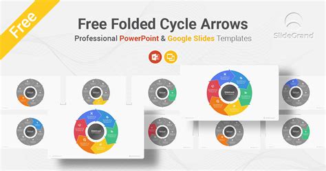 Free Folded Cycle Arrows PowerPoint Template Designs SlideGrand