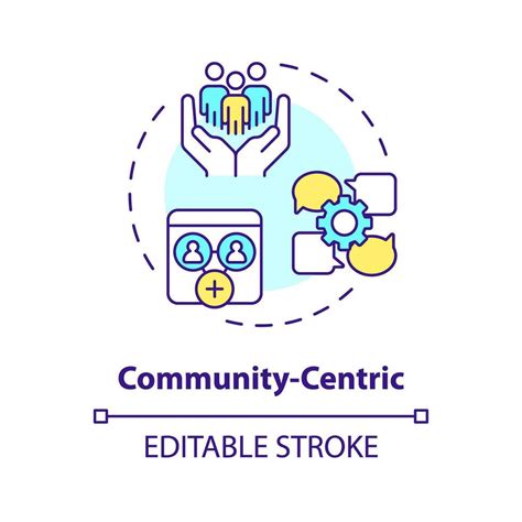 2d Editable Multicolor Icono Comunidad Céntrico Concepto Sencillo Aislado Vector Mooc Delgado
