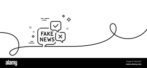 Fake News Line Icon Propaganda Conspiracy Chat Sign Continuous Line