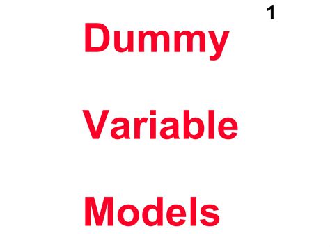 Dummy Variable Regression Ppt