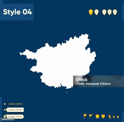 Guangxi China Map Isolated On Blue Background Outline Map Vector Map