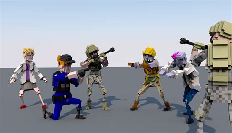 Voxel Zombie Characters By BittersweetGames