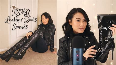 Asmr Leather Sounds Tapping And Scratching Leather Boots Whispering
