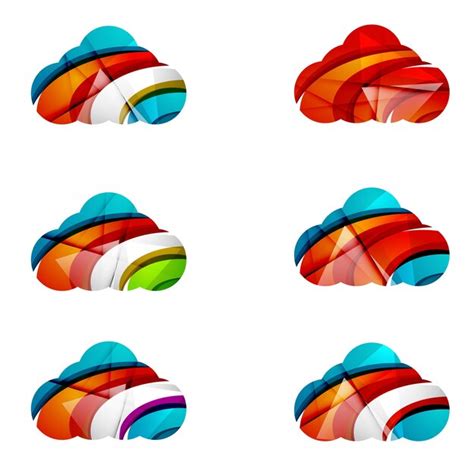 Conjunto de iconos abstractos de computación en la nube conceptos de