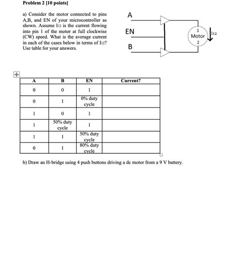 solved problem 2 [10 points] a consider the motor connected to pins a
