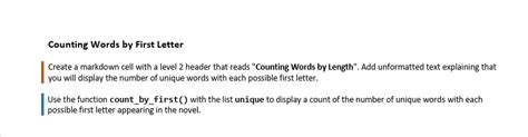Solved Counting Words By First Lettercreate A Markdown Cell