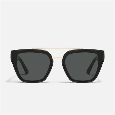 Sweet Talker Square Aviator Sunglasses With Gold Trim Quay