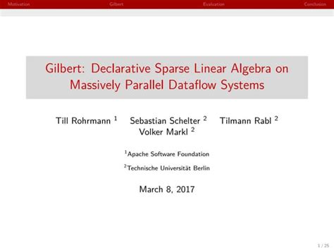 Gilbert Declarative Sparse Linear Algebra On Massively Parallel