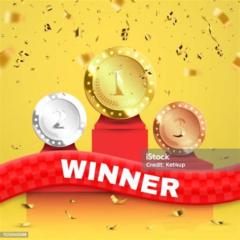 우승자 배경입니다 스포트 라이트와 색종이 연단입니다 1위에 대한 스톡 벡터 아트 및 기타 이미지 1위 개념 경기 스포츠