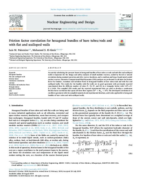 Pdf Friction Factor Correlation For Hexagonal Bundles Of Bare Tubes