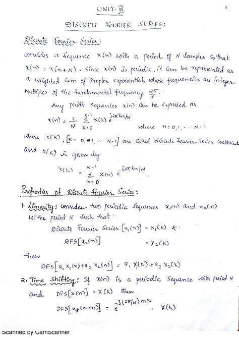 Unit Notes For Digital Signal Processing Studocu