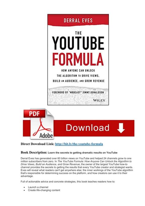 Full Book Pdf Download The Youtube Formula How Anyone Can Unlock The