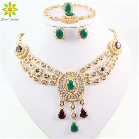 New Fashion Gold Plated Bridal Wedding Costume Jewelry Set Crystal