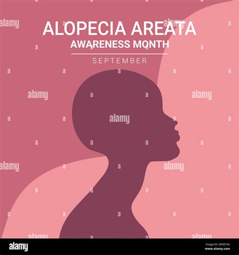 Alopecia Awareness Month Poster Woman With Bald Head Silhouette