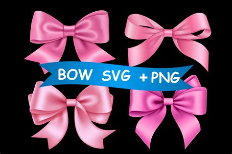 Bow Svgbow Svg Bundlepink Bow Svgwatercolor Pink Bow Etsy