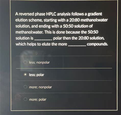 A Reversed Phase Hplc Analysis Follows A Gradient