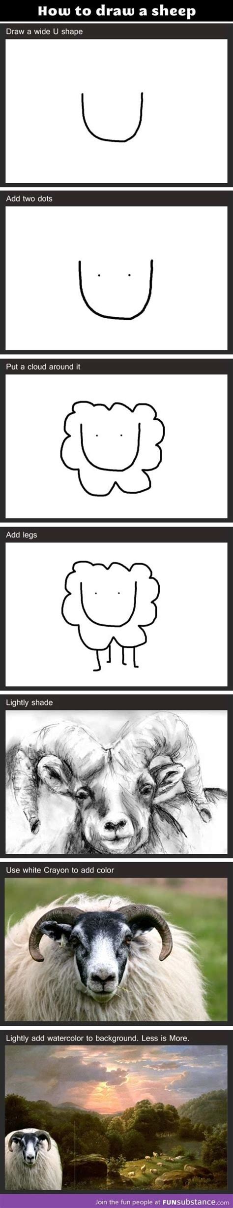How To Draw A Sheep FunSubstance