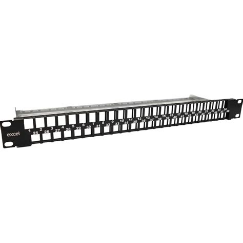 Excel Port U Keystone Patch Panel Black OneStopCable Shop