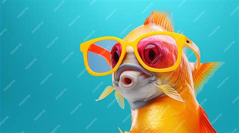 Premium Ai Image Funny Fish In Sunglasses