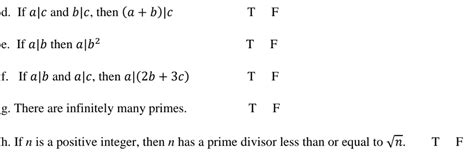 Solved Ture Or False Assume Abc Are Integer Discrete