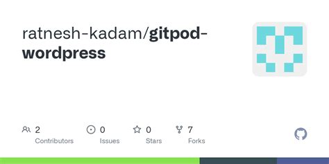 Github Ratnesh Kadamgitpod Wordpress