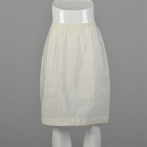 S 1960s Ivory Half Slip Vintage Lingerie White Nylon Gem