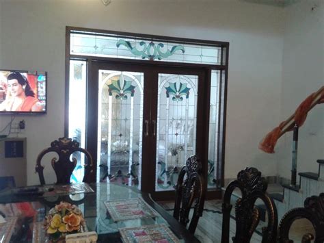 Golden Floral Stained Glass Main Entrance Door For Doors At Rs 1750