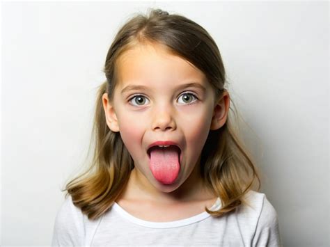 A Girl Licking Her Lips With Her Tongue Out In Anticipation Premium Ai Generated Image