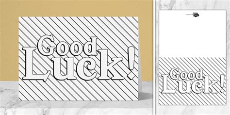 Good Luck Colouring Card Twinkl Party Lehrer Gemacht
