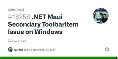 NET Maui Secondary ToolbarItem Issue On Windows Issue 18258