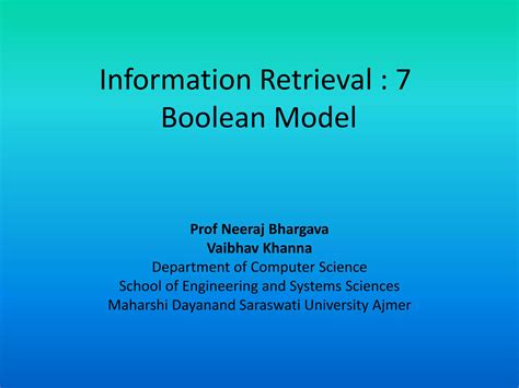 information retrieval 7 boolean model pptx